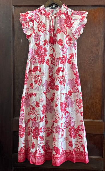 Sam PINCH Florad Print Midi Dress in Red Multi – The Bugs Ear