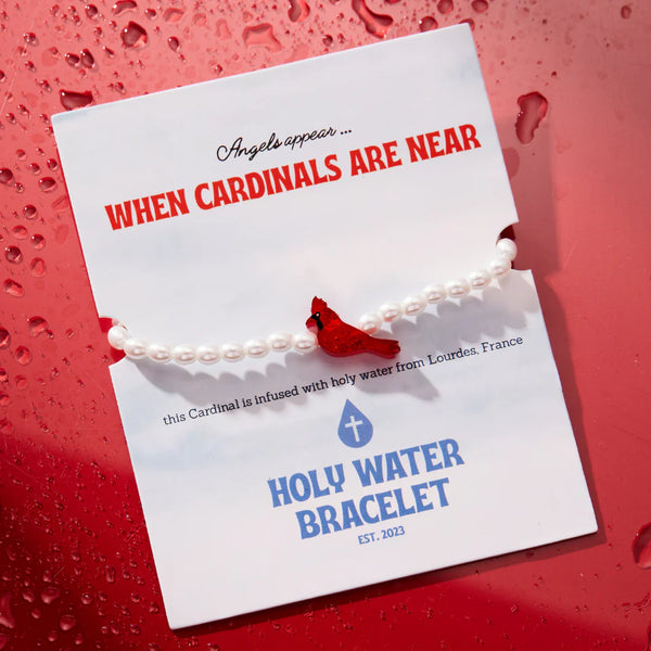 Holy Water Red Cardinal Bracelet in Crystal Pearl – The Bugs Ear