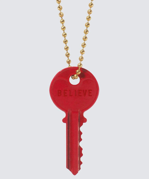 The Giving Keys True Red Classic Ball Chain Key Necklace in Believe ...
