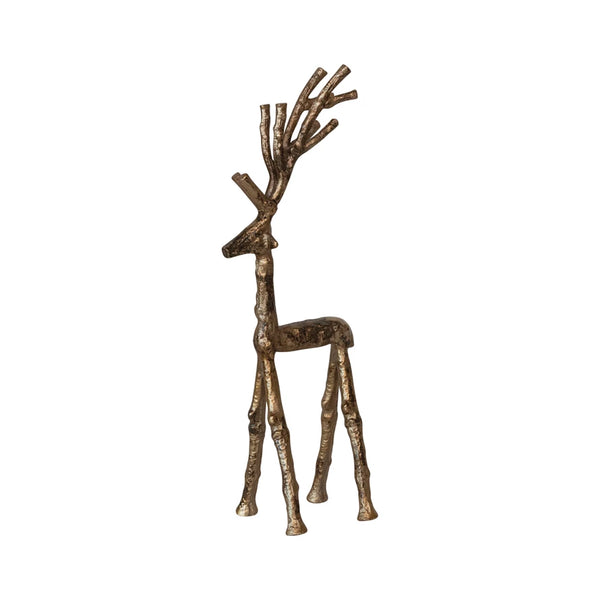 Cast Aluminum Twig Deer, Antique Gold Finish – The Bugs Ear
