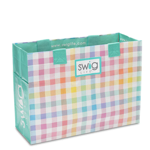 Swig Pretty in Plaid Laminated Tote Bag – The Bugs Ear